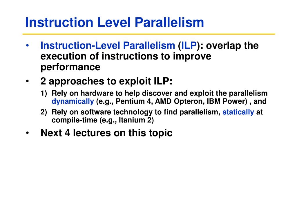 Ppt Cs 5513 Computer Architecture Lecture 5 Instruction Level Parallelism Powerpoint