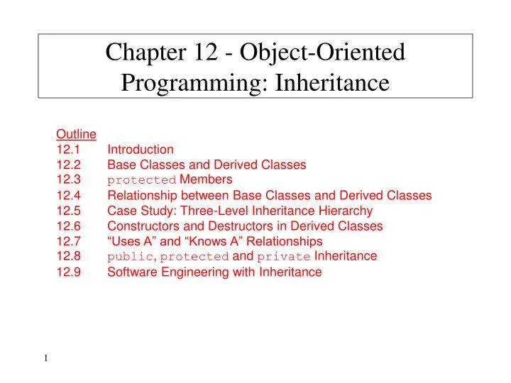 Ppt Chapter 12 Object Oriented Programming Inheritance Powerpoint Presentation Id5793919