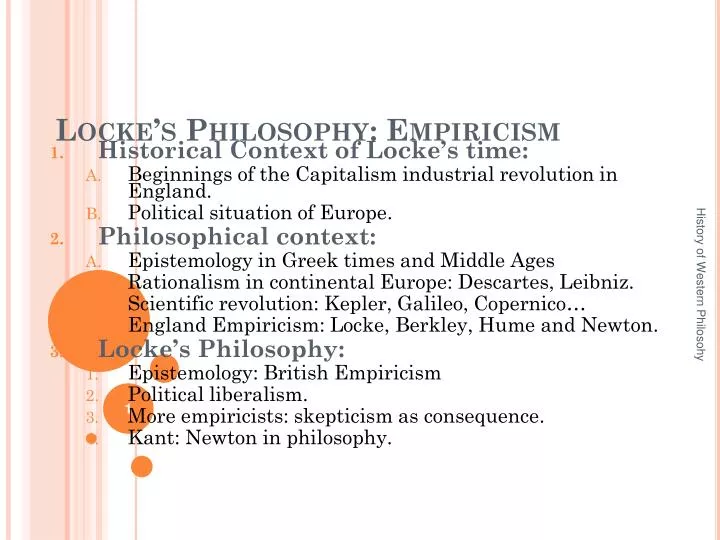 PPT - Locke’s Philosophy: Empiricism PowerPoint Presentation, free ...