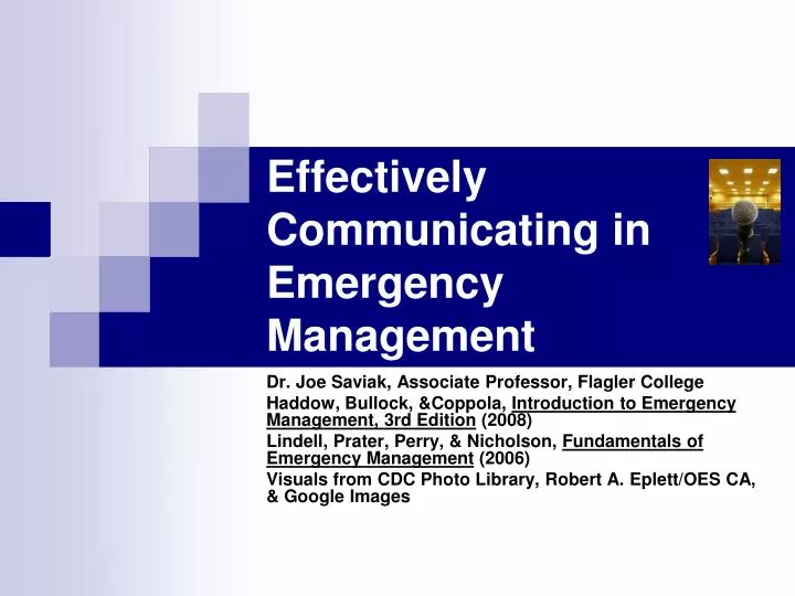 PPT - Effectively Communicating in Emergency Management PowerPoint ...
