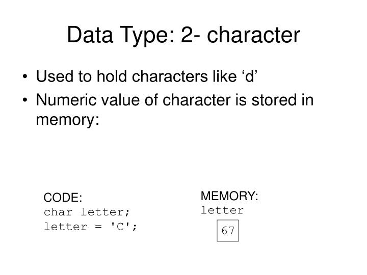 Ppt Lecture 3 4 Data Types Variables And Constant Variable Declaration Assignment Statement 2216
