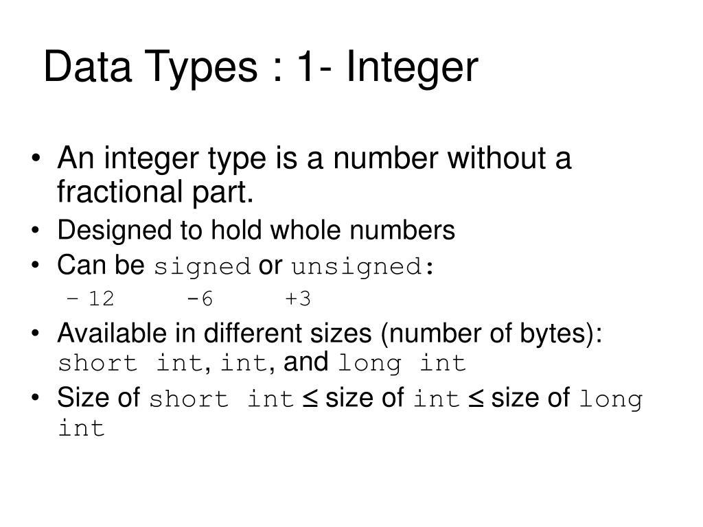 Ppt Lecture 3 4 Data Types Variables And Constant Variable Declaration Assignment Statement