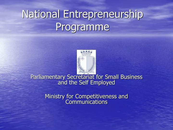 PPT - National Entrepreneurship Programme PowerPoint Presentation, free ...