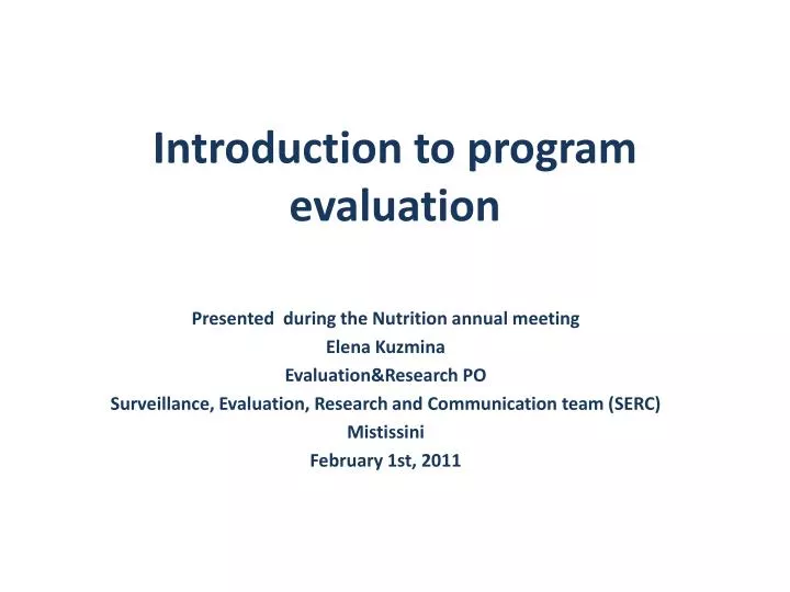 PPT - Introduction to program evaluation PowerPoint Presentation, free download - ID:5799160
