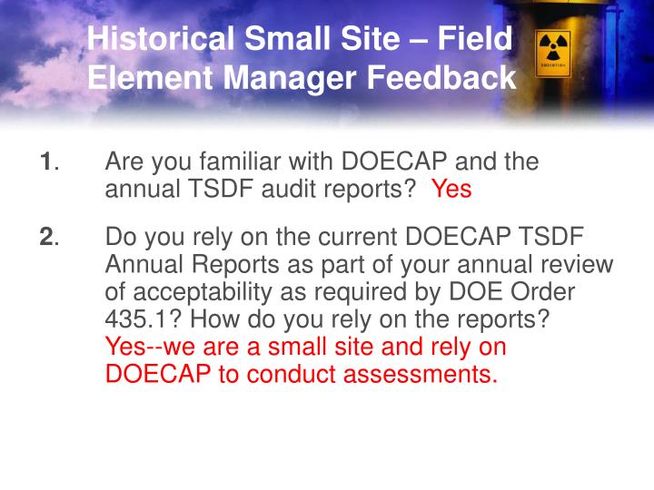 PPT - TSDF Pilot Checklist Program Alternative Audit Approach ...