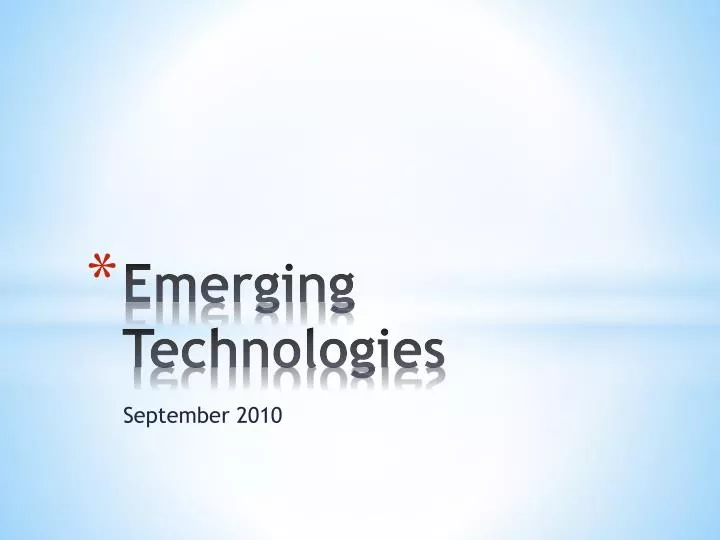 PPT - Emerging Technologies PowerPoint Presentation, free download - ID ...