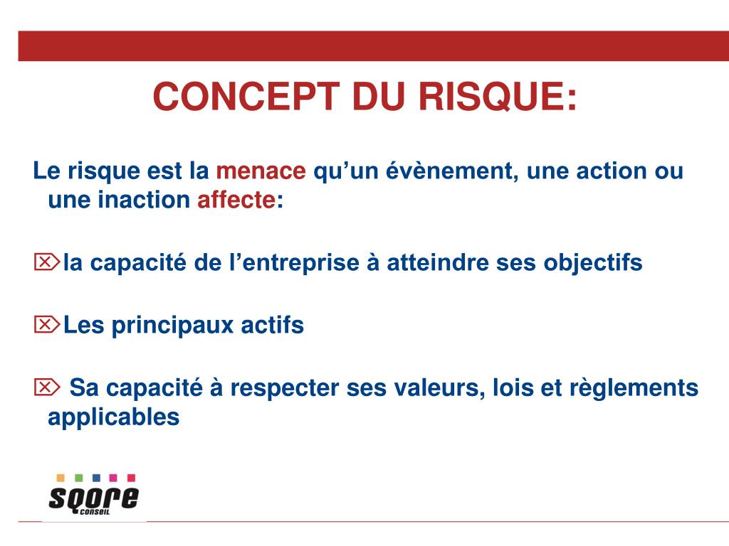 PPT - La maitrise des risques et la maitrise de la qualité PowerPoint ...