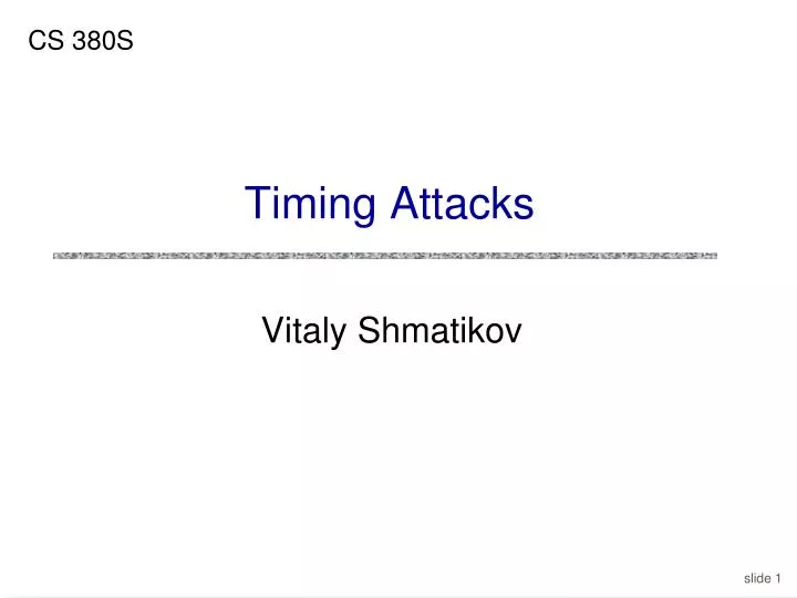 Ppt Timing Attacks Powerpoint Presentation Free Download Id5804365