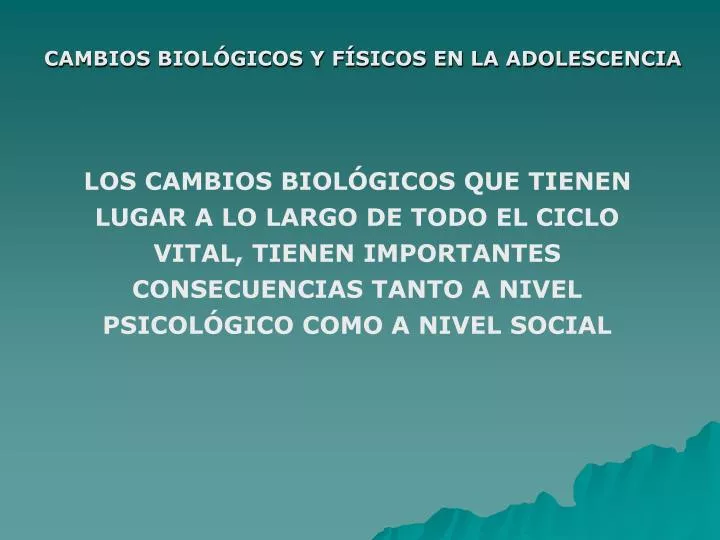 Cambios Biologicos En La Adolescencia