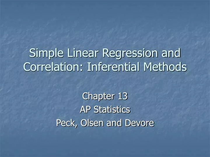 PPT - Simple Linear Regression and Correlation: Inferential Methods PowerPoint Presentation - ID ...