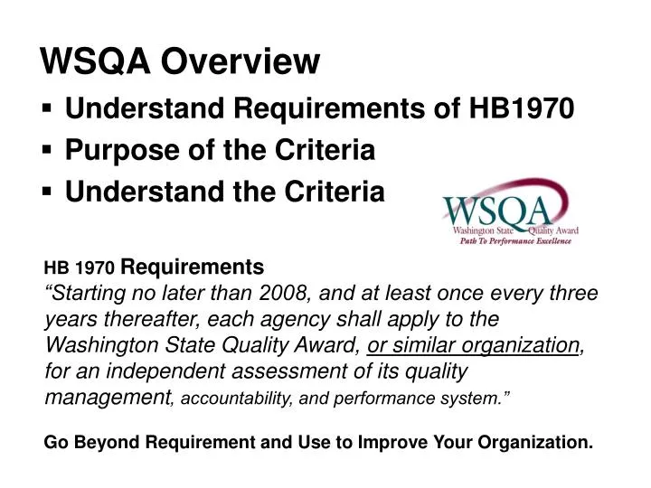 PPT - WSQA Overview PowerPoint Presentation, free download - ID:5806944