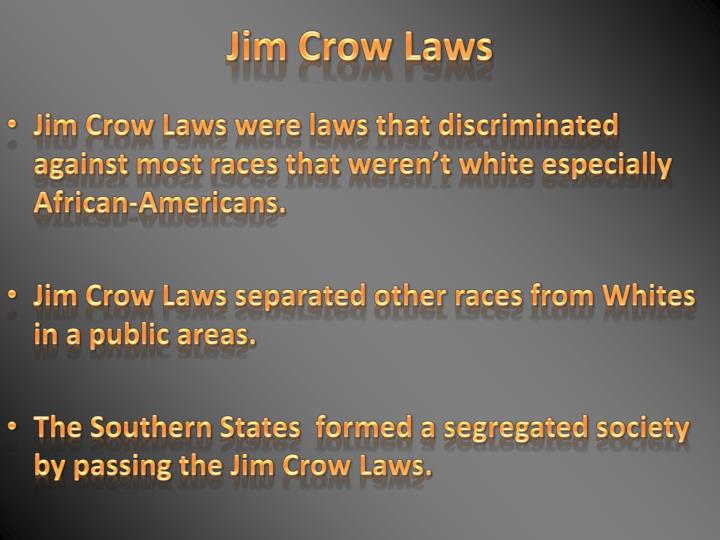 PPT - Jim Crow Laws PowerPoint Presentation - ID:5807344
