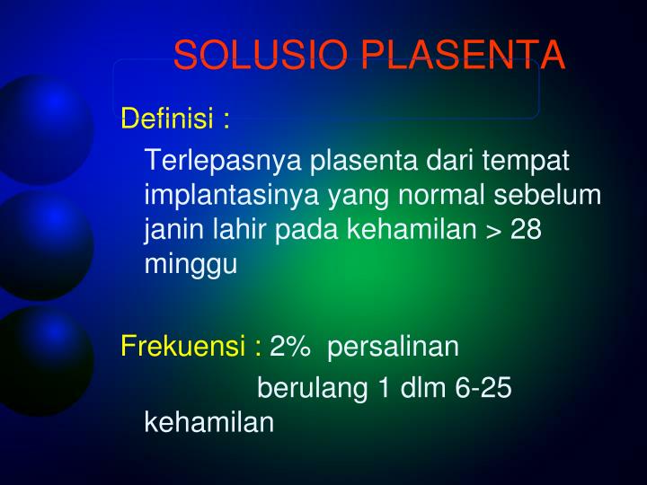 Solusio Plasenta