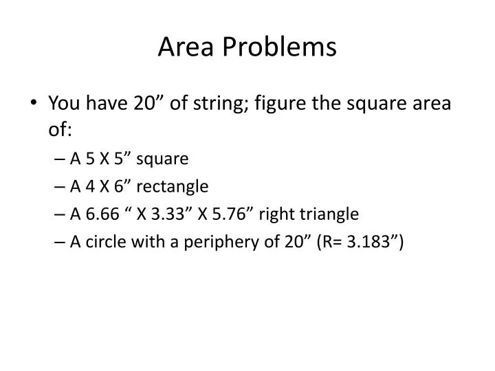 PPT - Area Problems PowerPoint Presentation, free download - ID:5808548