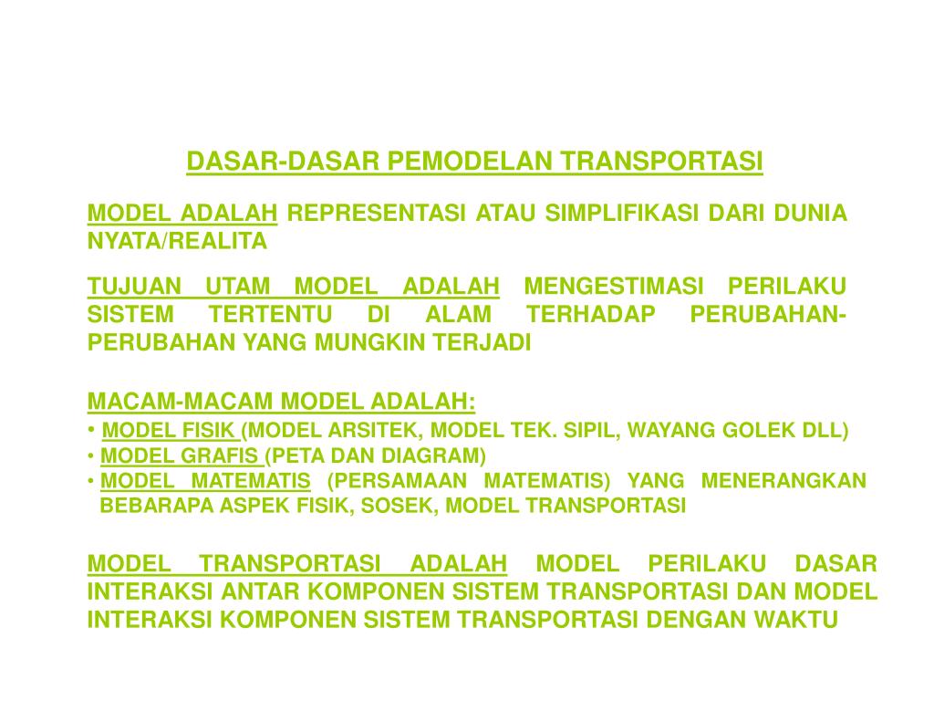 PPT - TRANSPORTASI SEBAGAI SUATU SISTEM PowerPoint Presentation, free ...