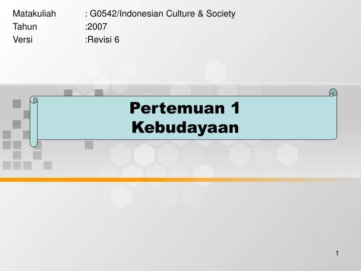 PPT - Pertemuan 1 Kebudayaan PowerPoint Presentation, free download ...