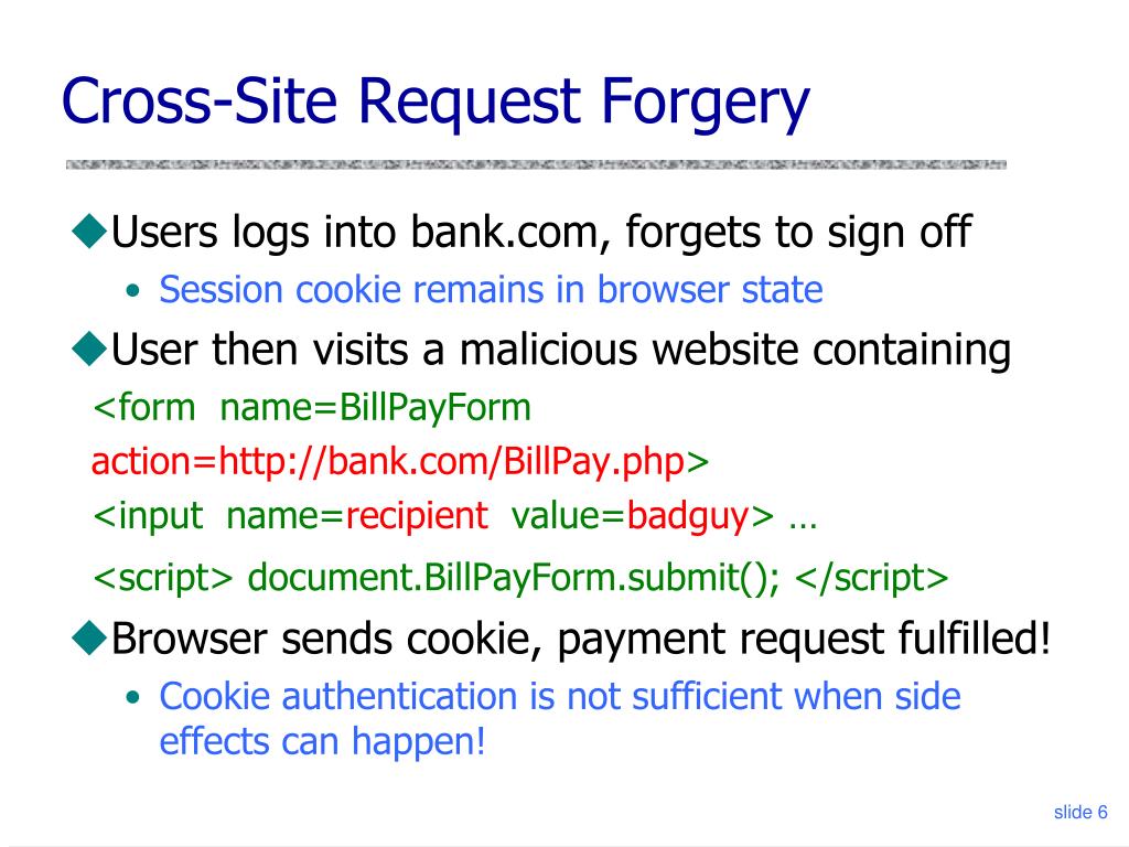 Ppt Web Attacks Cross Site Request Forgery Sql Injection Cross Site Scripting Powerpoint