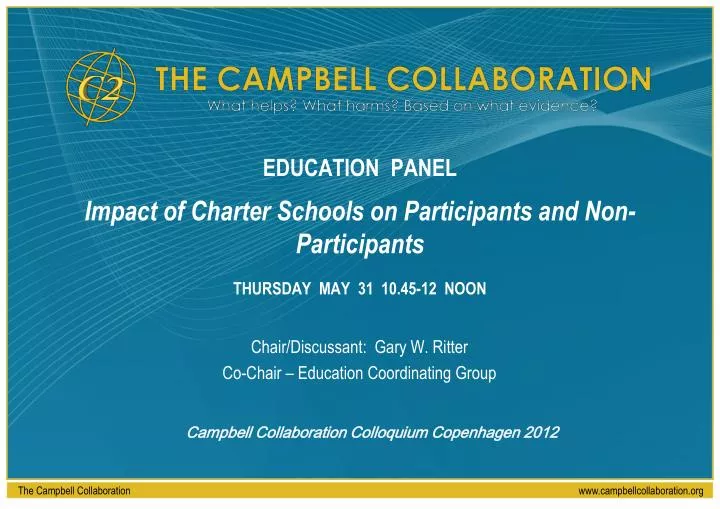 PPT - Chair/Discussant: Gary W. Ritter Co-Chair – Education ...