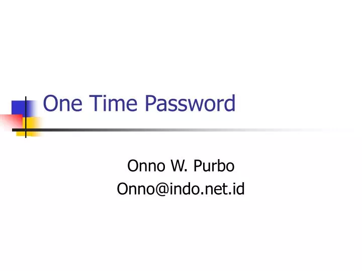 PPT - One Time Password PowerPoint Presentation, free download - ID:5816003