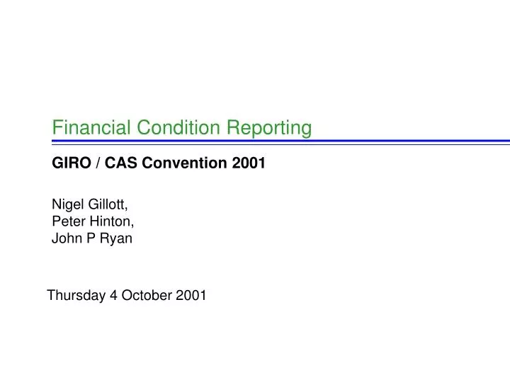 PPT - Financial Condition Reporting PowerPoint Presentation, free ...
