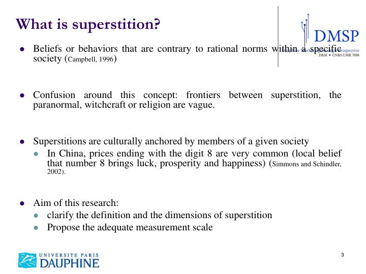 PPT - Understanding, defining and measuring the trait of superstition ...