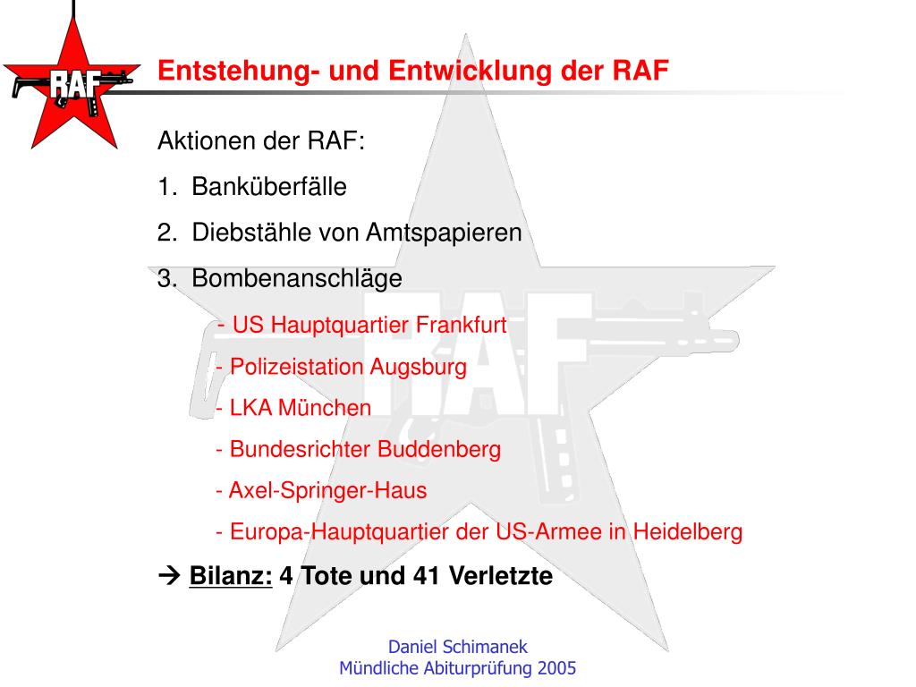 PPT - Die Rote Armee Fraktion: Eine Bewährungsprobe für den Rechtsstaat ...