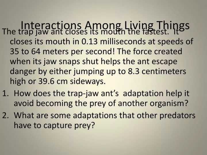 PPT - Interactions Among Living Things PowerPoint Presentation, free ...