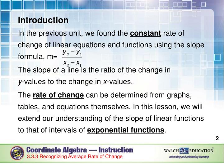 PPT - Lesson 3.7 Average Rate of Change (exponential functions ...