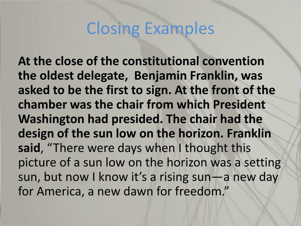 PPT - “Great is the art of beginning, but greater is the art of closing ...