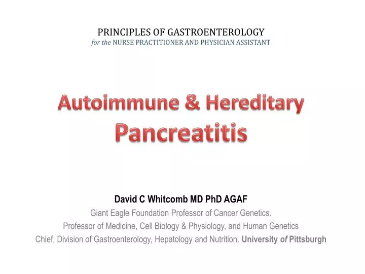PPT - Autoimmune & Hereditary Pancreatitis PowerPoint Presentation - ID ...