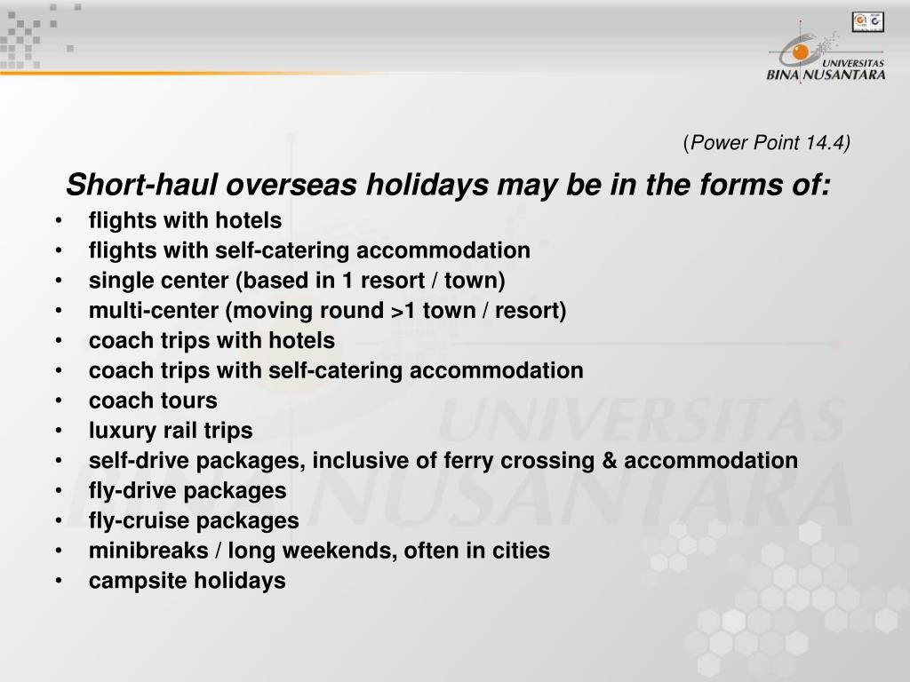 PPT - Pokok Bahasan: The Tour Operators’ Products Materi: The Short ...