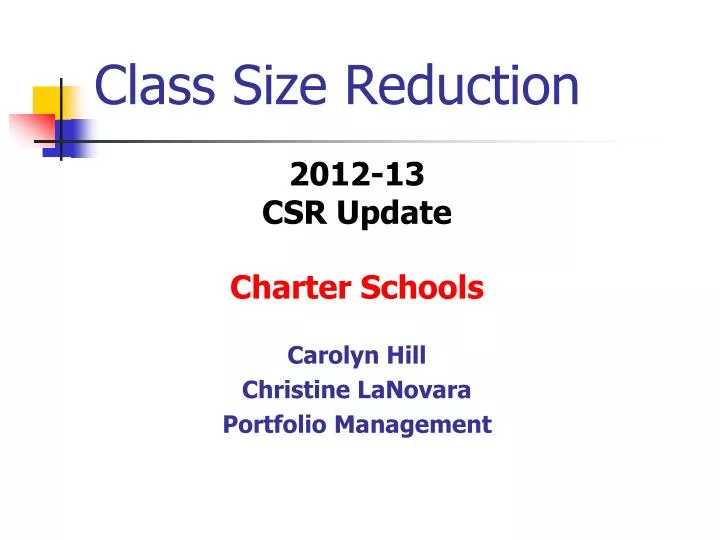 PPT - Class Size Reduction PowerPoint Presentation, free download - ID ...