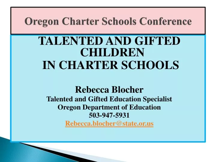 PPT - Oregon Charter Schools Conference PowerPoint Presentation, free ...