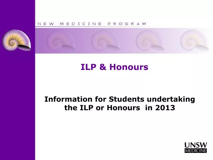 PPT - ILP & Honours PowerPoint Presentation, free download - ID:5830274