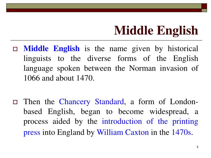 PPT - Middle English 1066-1500 PowerPoint Presentation - ID:5832804