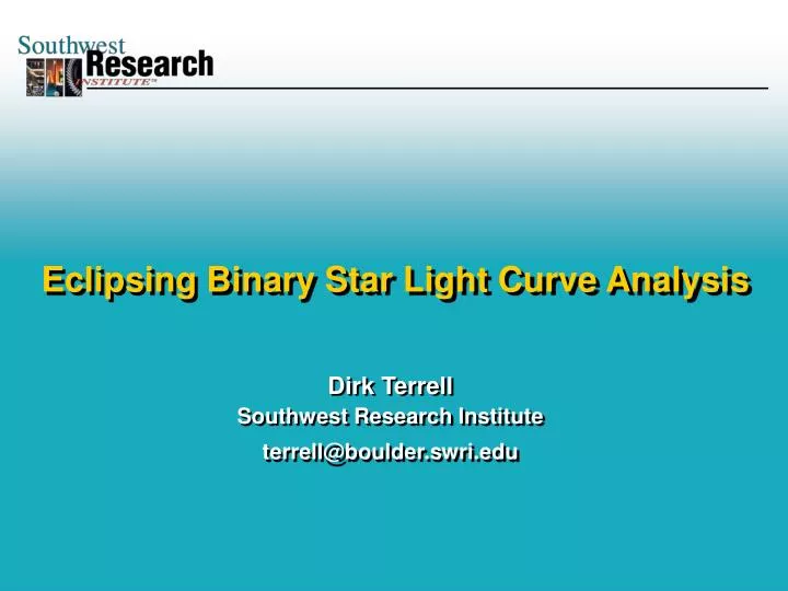 PPT - Eclipsing Binary Star Light Curve Analysis PowerPoint Presentation - ID:5833714