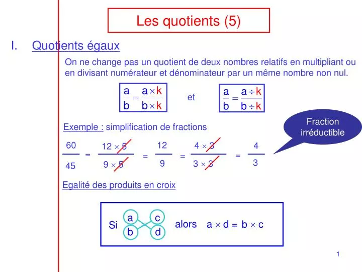 PPT - Les quotients (5) PowerPoint Presentation, free download - ID:5834069