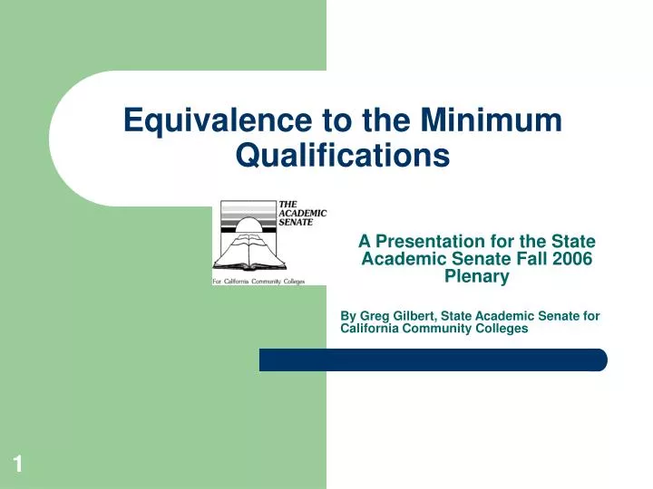PPT - Equivalence to the Minimum Qualifications PowerPoint Presentation ...