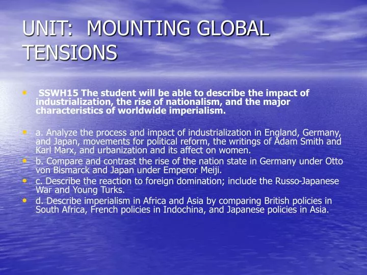 PPT - UNIT: MOUNTING GLOBAL TENSIONS PowerPoint Presentation, free ...