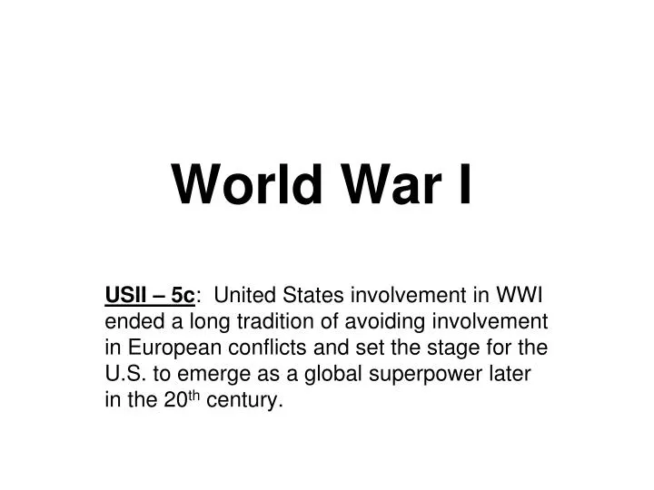 PPT - World War I PowerPoint Presentation, free download - ID:5839419