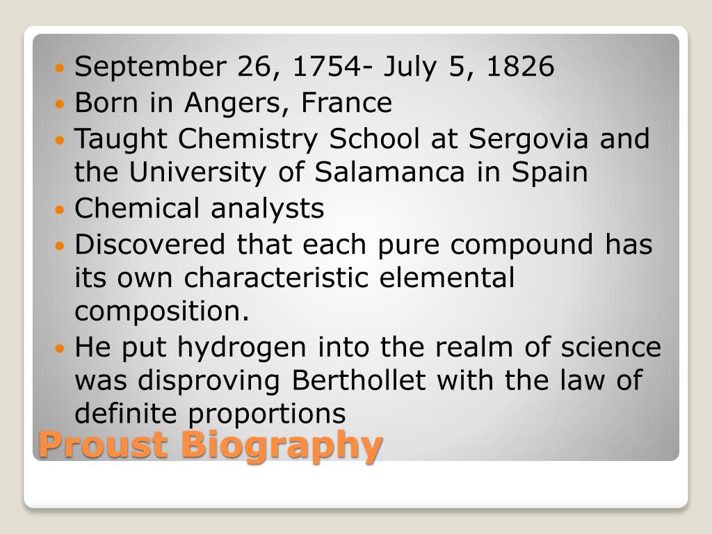 PPT - Lavoisier, Proust, Berthollet , and the Laws of Conservation of ...