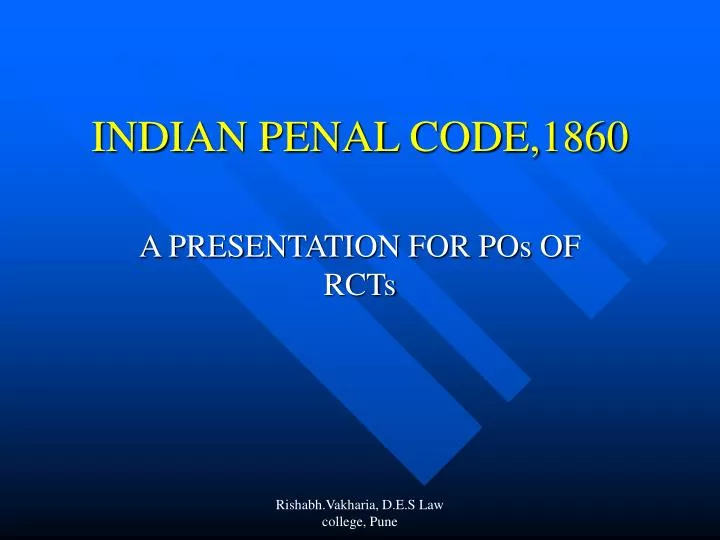 PPT - INDIAN PENAL CODE,1860 PowerPoint Presentation, free download ...