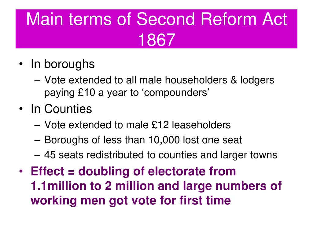 PPT - How did Parliamentary Reform develop after 1832? PowerPoint ...