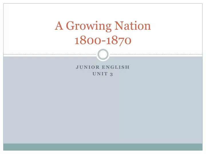 PPT - A Growing Nation 1800-1870 PowerPoint Presentation, free download ...
