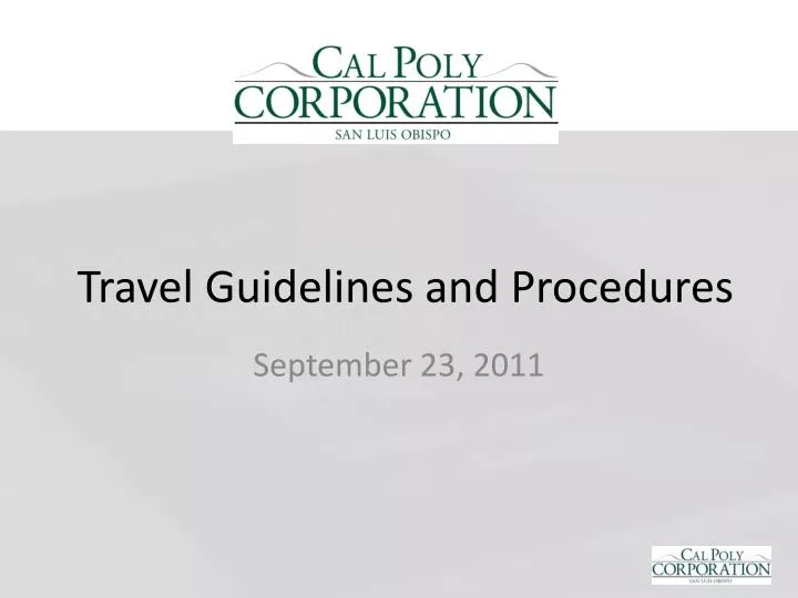 PPT - Travel Guidelines and Procedures PowerPoint Presentation, free ...