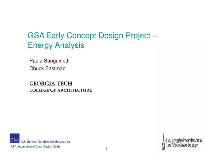 PPT - GSA Early Concept Design Project – Energy Analysis PowerPoint ...