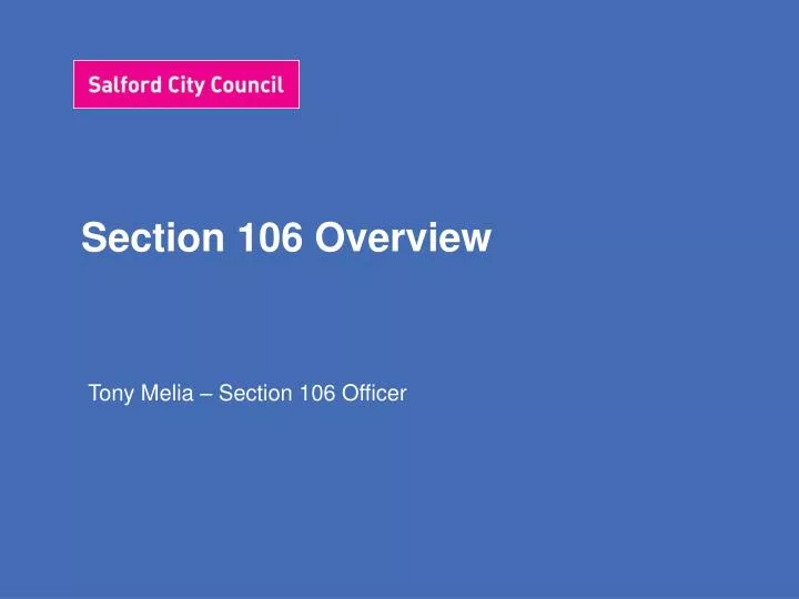 PPT - Section 106 Overview PowerPoint Presentation, free download - ID ...