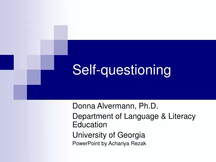 PPT - Self-questioning PowerPoint Presentation, free download - ID:5844886