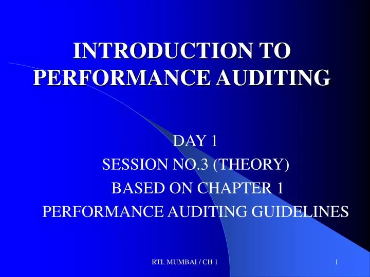 PPT - INTRODUCTION TO PERFORMANCE AUDITING PowerPoint Presentation ...