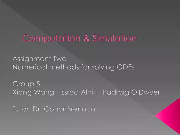 PPT - Computation & Simulation PowerPoint Presentation, free download ...